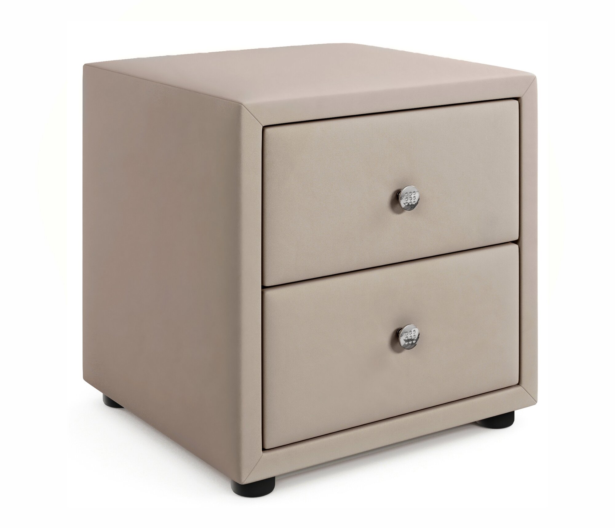 Тумба прикроватная Zeppelin Mobili "Cubo", с ящиками, мягкая обивка, велюровая, мокко светло-коричневая