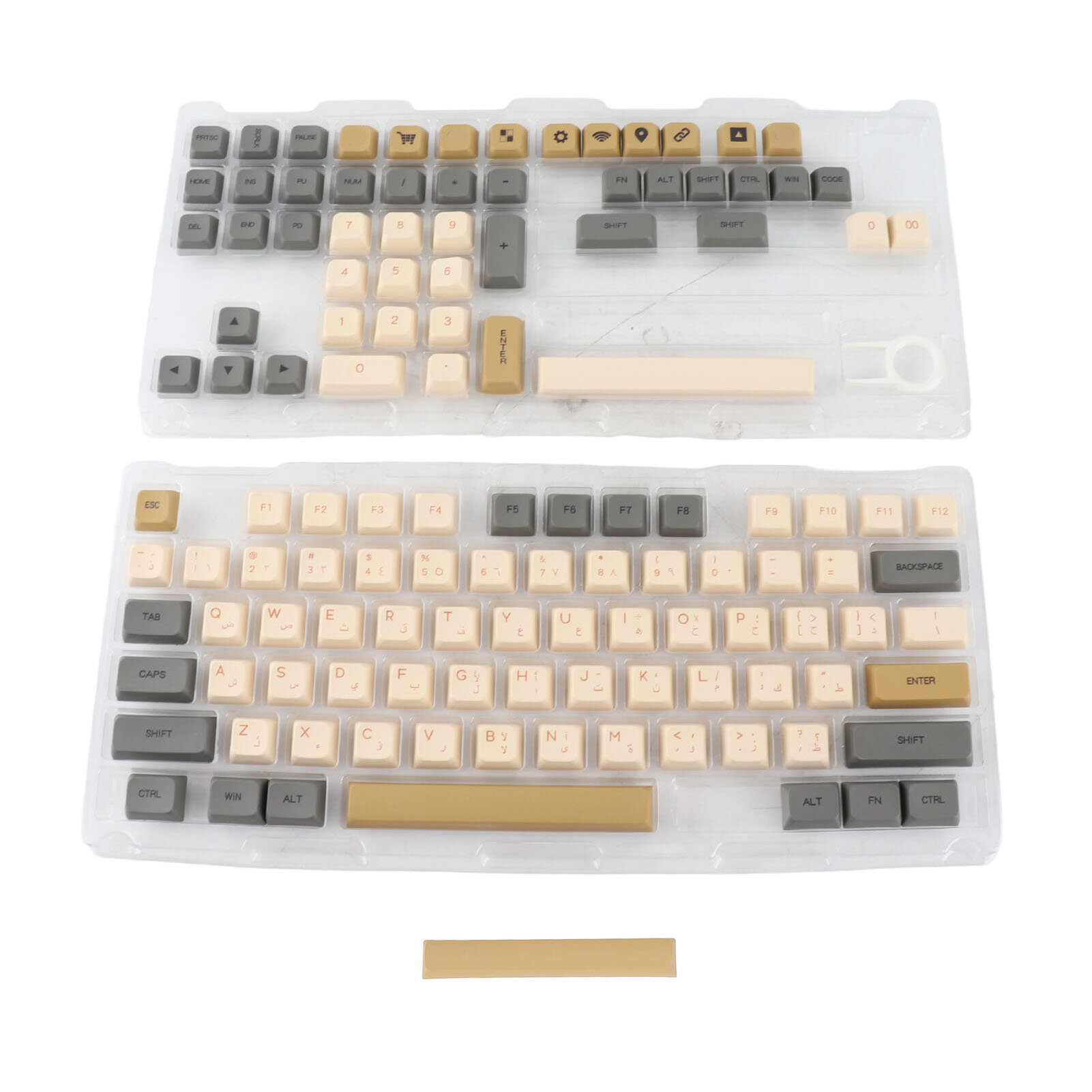 Набор колпачков клавиш xda profile 125 retro из pbt с сублимационной печатью для механической клавиатуры непрозрачные