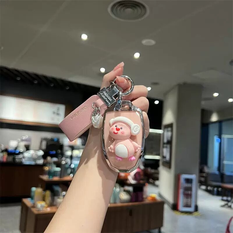 Чехол для ключей автомобиля Lynk & Co 03, 06, 01, 05, 09, 02, женский, розовый, с петлей, симпатичный, новая модель 23