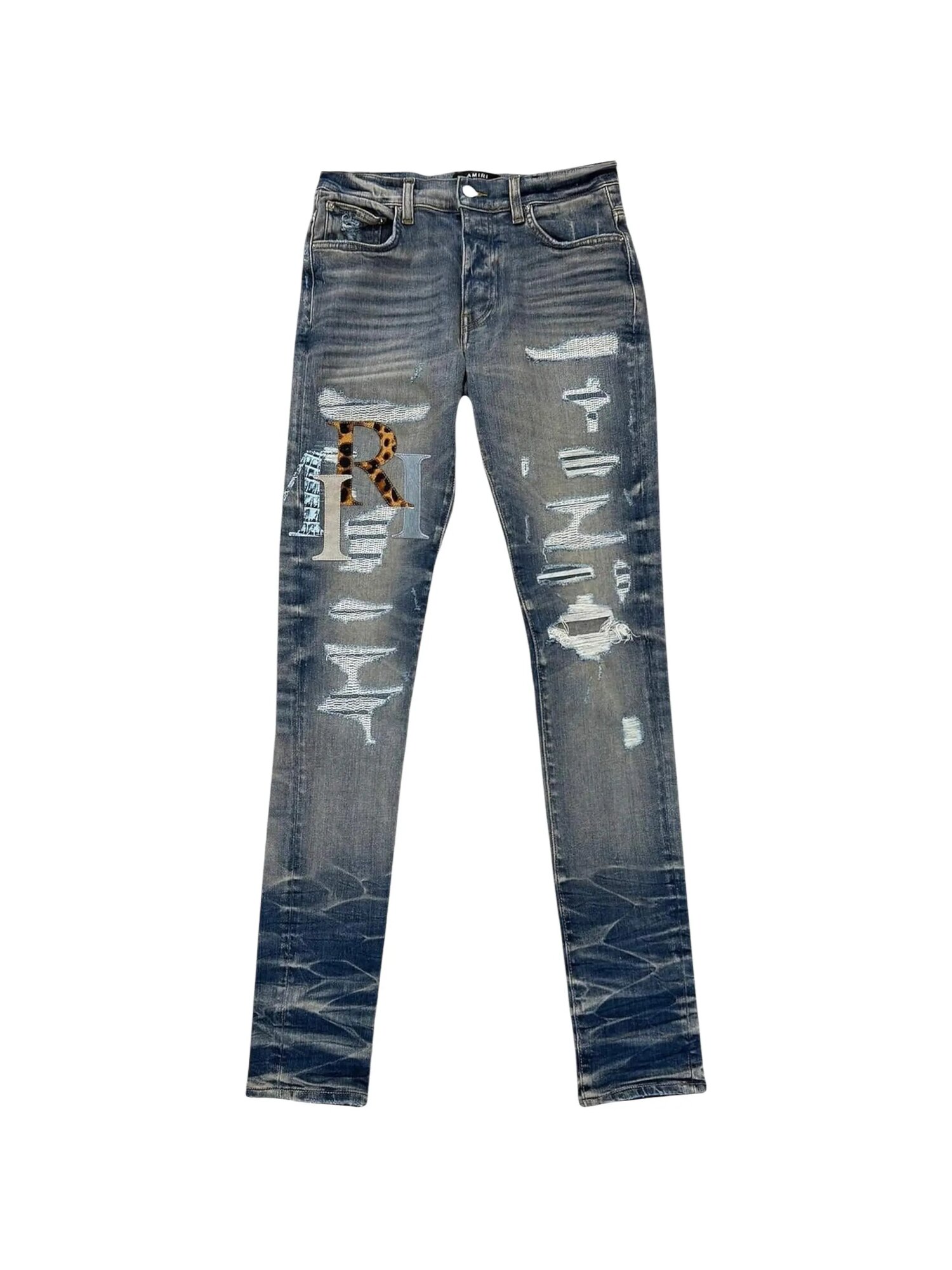Джинсы Leather logo jeans 