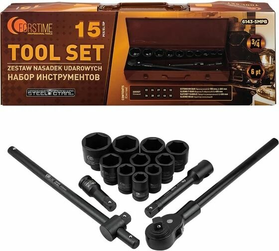 Набор инструментов 15 предметов 3/4" (6гр.) FORSTIME