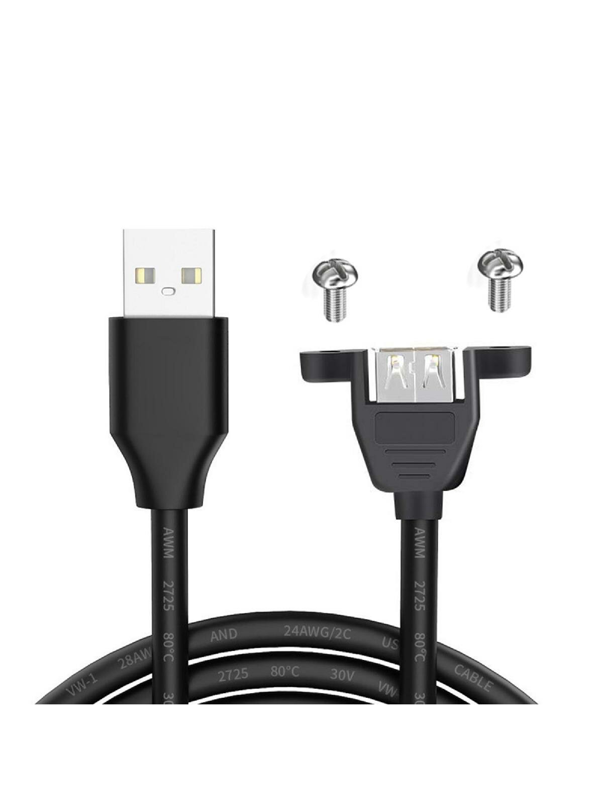 Кабель-удлинитель USB 2.0 с возможностью крепления на панели, шнур "От мужчины к женщине"