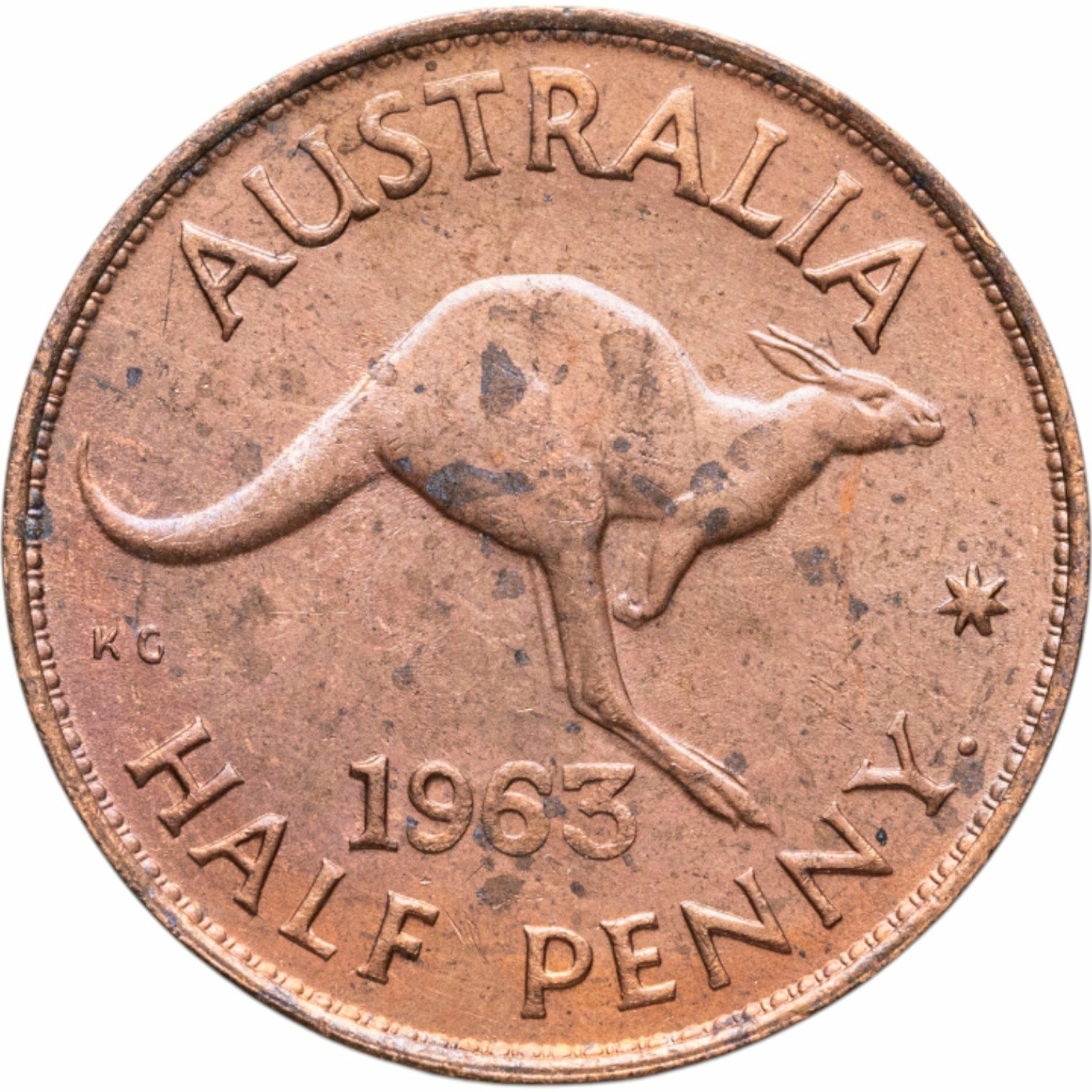 Австралия 1/2 пенни penny 1963, Бронза, в сохранности AU