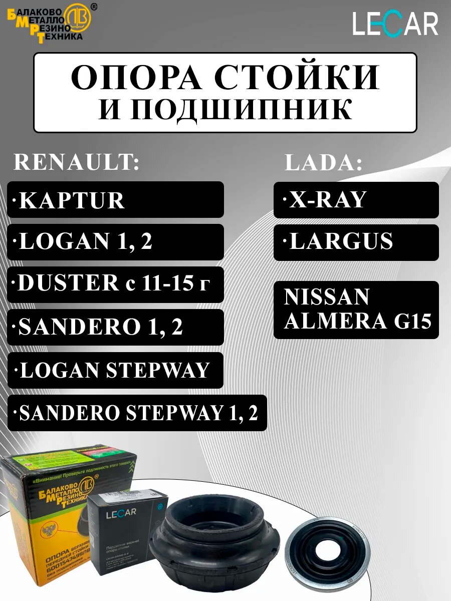 Опора стойки и подшипник логан ларгус