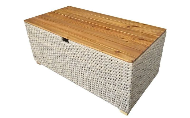 Садовый сундук для хранения Dalat из искусственного ротанга, бежевый