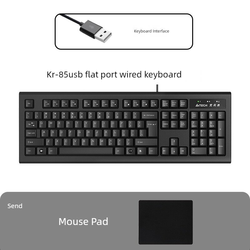 Комплект проводной клавиатуры и мыши Shuangfeiyan KK-5520 для настольного компьютера, офиса, дома, игр, USB-клавиатура