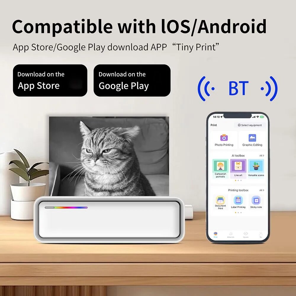 Принтер для наклеек/этикеток с Bluetooth и термопечатью для дома и офиса — фото 1