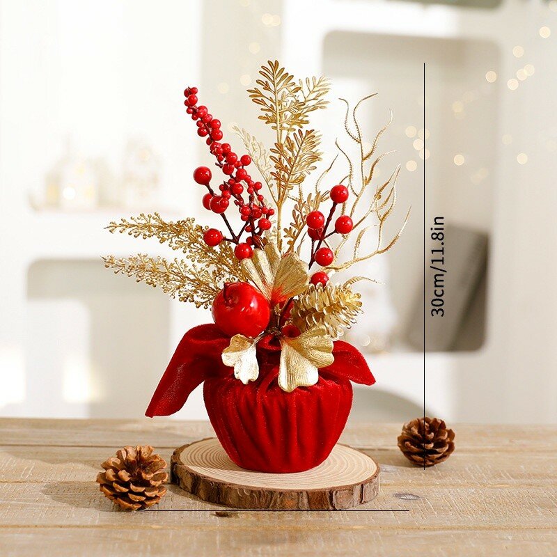 Искусственный цветок декор для настольной композиции с вставками веток для рождественских праздников sui sui ping an