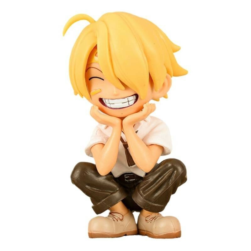 Фигурка one piece trio laughing luffy zoro sanji pvc коллекционная модель, sanji