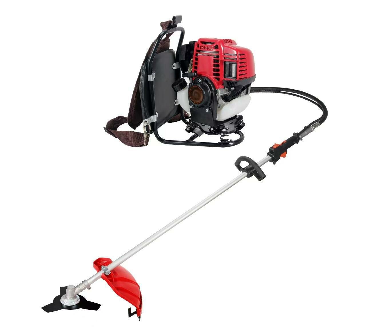 Ранцевая четырехтактная газонокосилка, сельскохозяйственная бензиновая мотокоса, многофункциональный боковой триммер для травы, мощный кусторез.