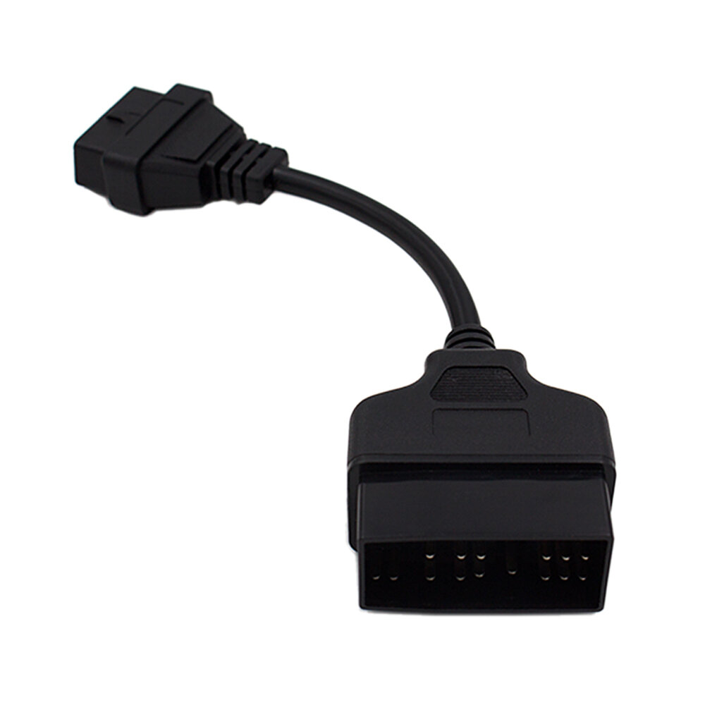 Адаптер кабель Toyota 22-pin на OBD2 16-pin — женский диагностический переходник для 22-контактного разъёма, черный
