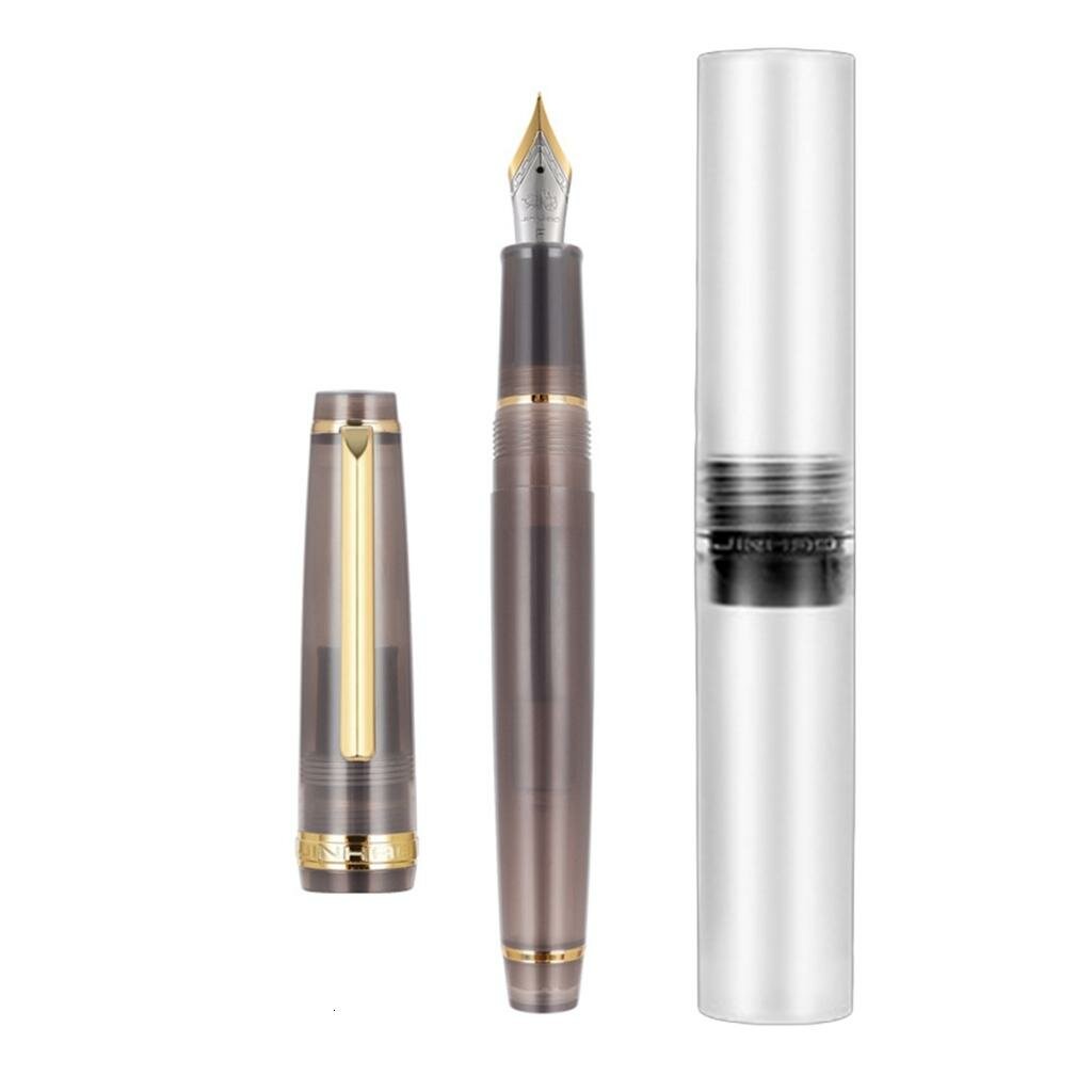 Перьевая ручка с converter и чернилами, тонкое перо, вулканический пепел - золотые монеты