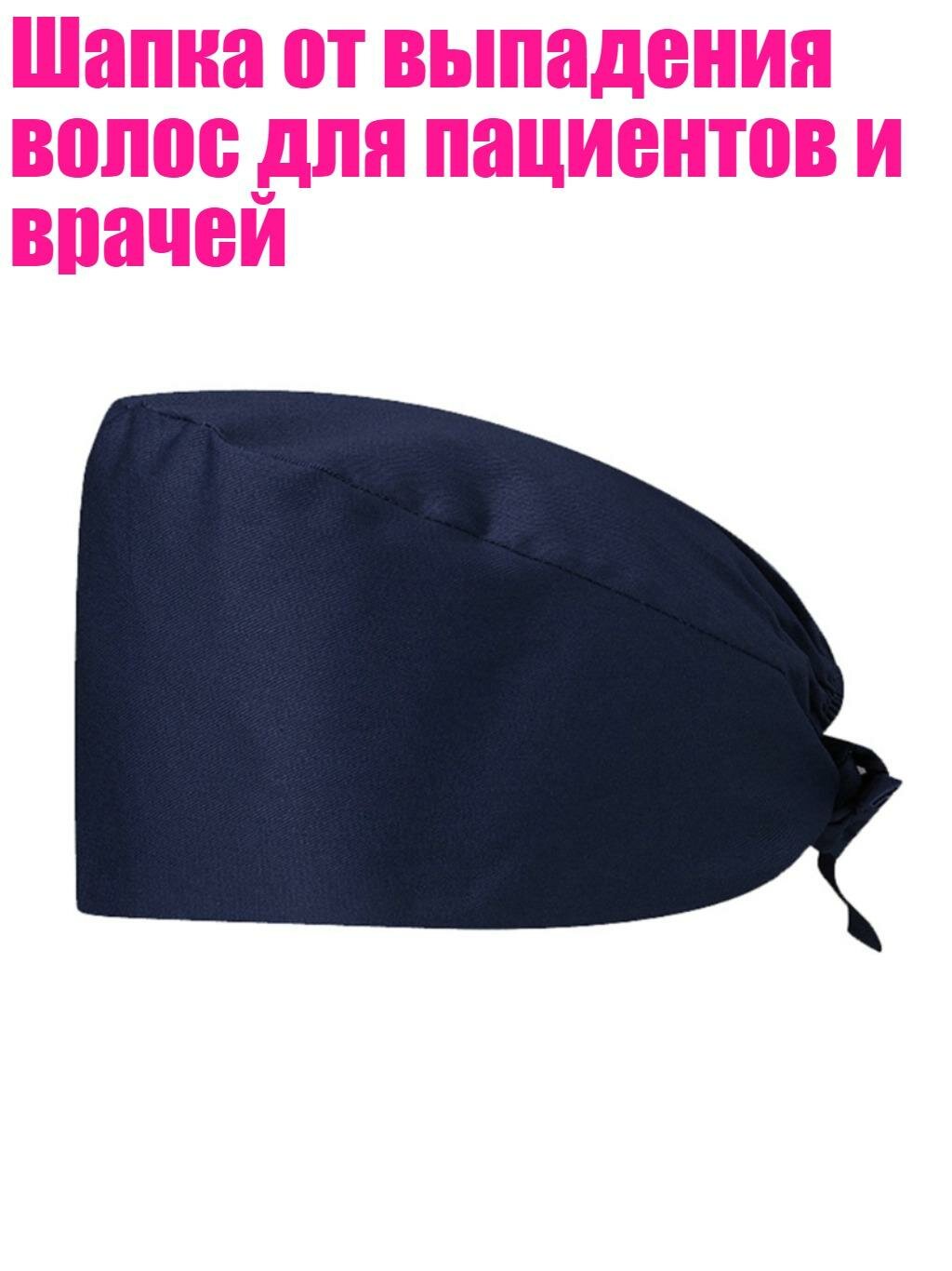 Шапка от выпадения волос для пациентов и врачей, Темно-синий