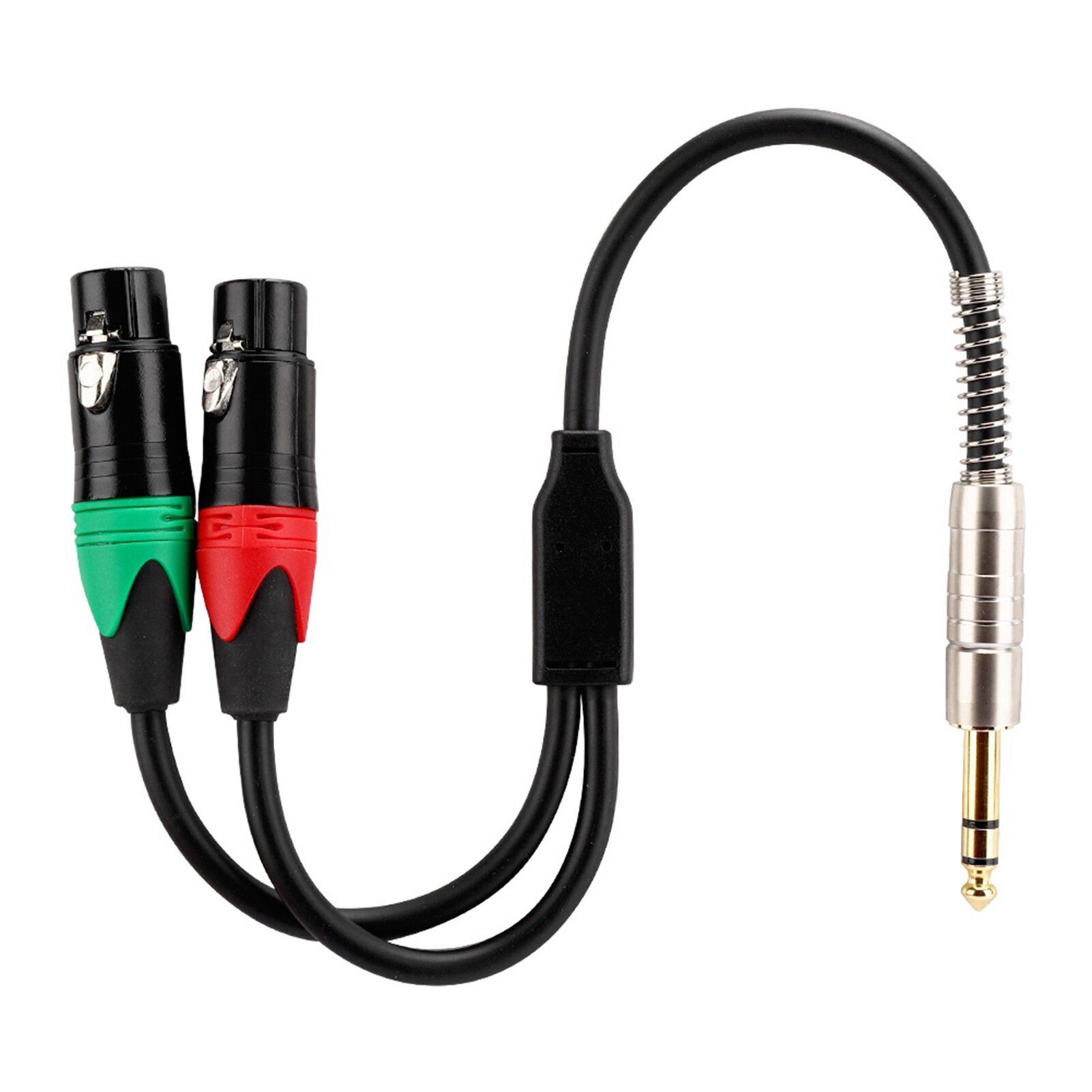 0.3M 24AWG Pure Copper Double Shield 6.35 Male to Dual XLR Female Audio Connecting Cable