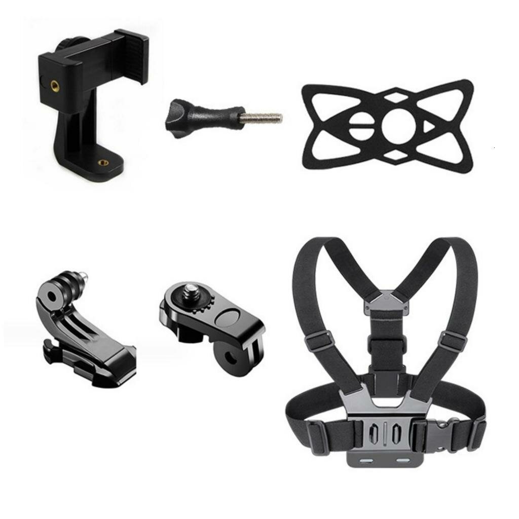 Комплект экшн-камеры с нагрудным креплением и клипсой для телефона, Набор из шести частей типа B