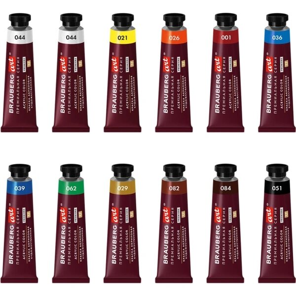 Краски Brauberg ART Premiere акриловые 12 шт, 191781