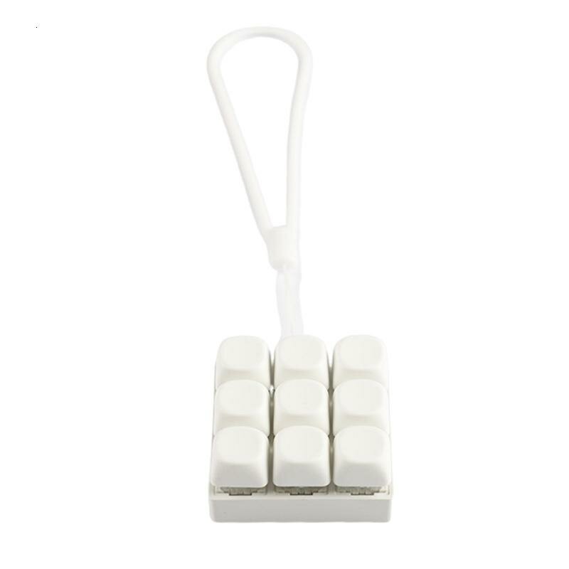 Ключи-кликеры 9 шт, клавиатура-брелок, антистресс, для геймеров, Белый