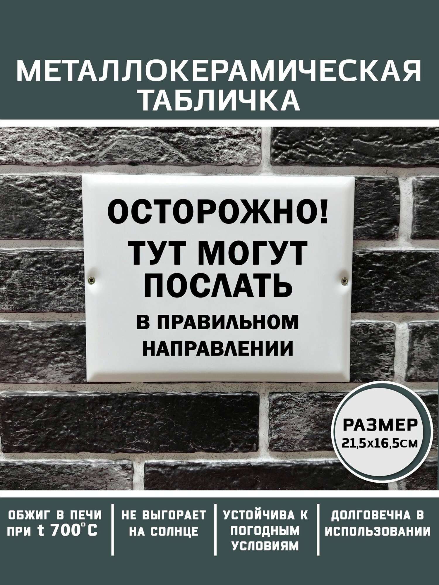 Металлическая табличка в стиле Лофт, СССР Осторожно, тут могут послать в правильном направлении