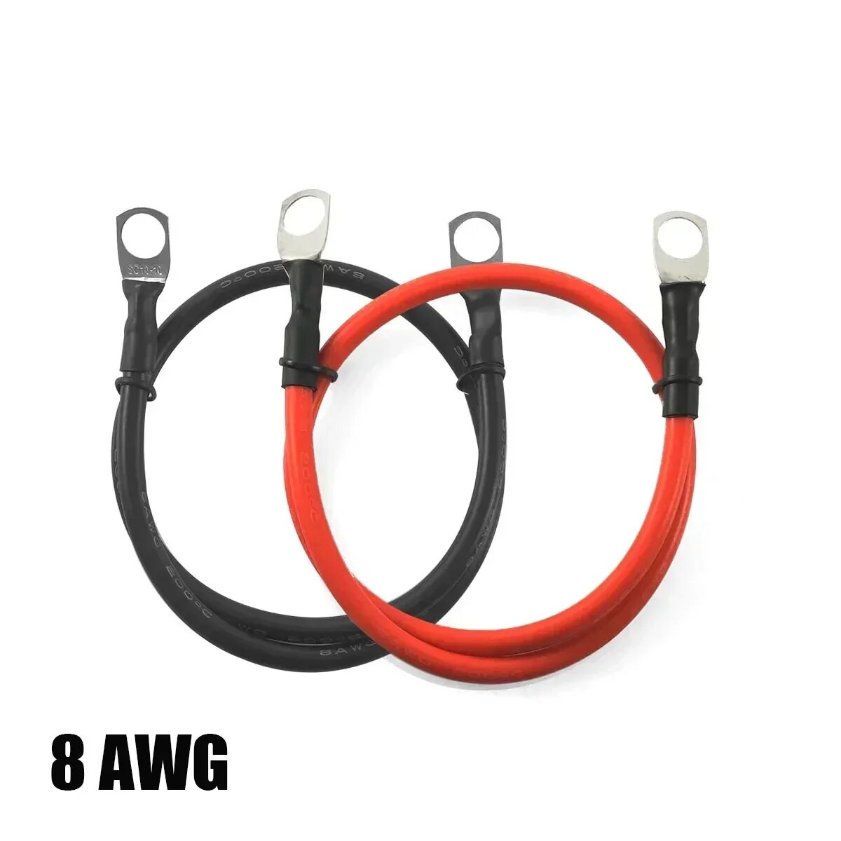 Набор инверторных кабелей для аккумулятора с терминалом 8, 6, 4, 3, 0AWG, многожильный луженый медный шнур, соединительный провод для солнечной энергии с наконечником M6 M8 M10