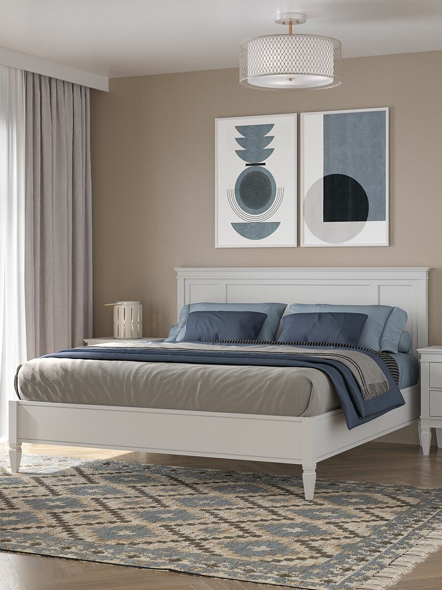 Кровать Спальня Ольса-С 180 (белый лак)