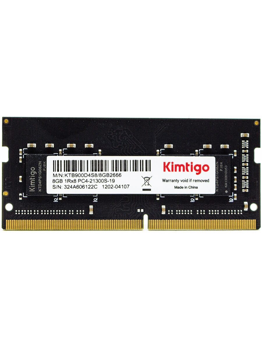 Модуль памяти для ноутбука SODIMM DDR4 8GB PC21300 2666МГц Kimtigo KTB900D4S8/8GB2666