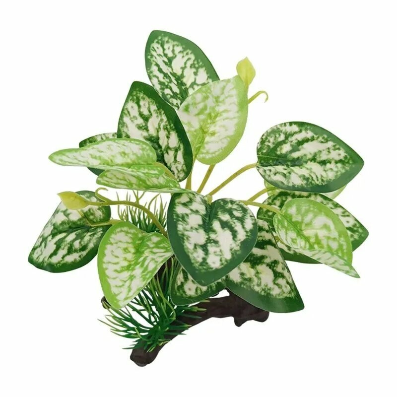 (1шт) Ландшафтный дизайн аквариумного аквариума с рыбками, украшение водными растениями-затонувшее дерево, трава с тремя зубцами белого цвета