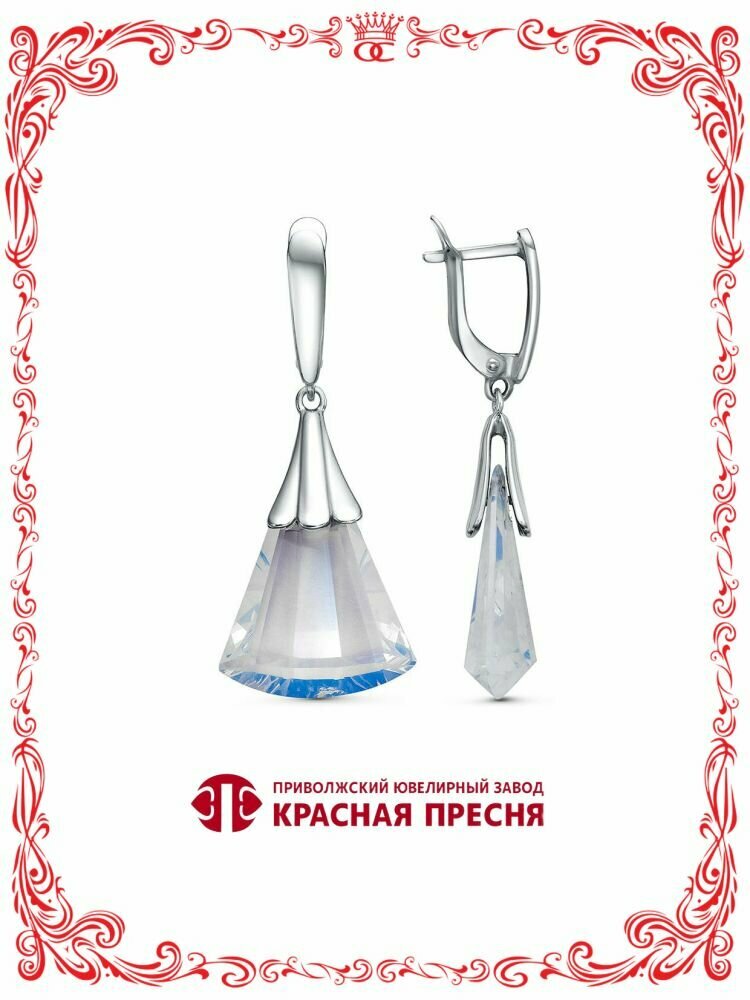 Серьги, кварц синтетический