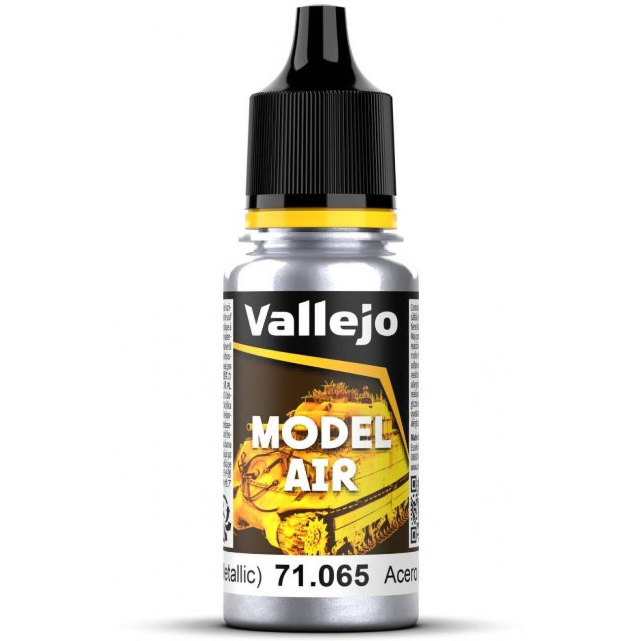 Краска акриловая для аэрографа Vallejo серии Model Air - Steel Metallic 71065 , 18 мл