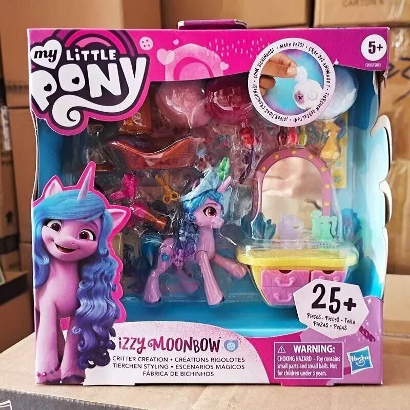 Hasbro My Little Pony Izzy Moonbow / Sunny Starscout / Игрушка для создания животных с сюжетными сценами из фильмов нового поколения с 25 аксессуарами и 3-дюймовым пони