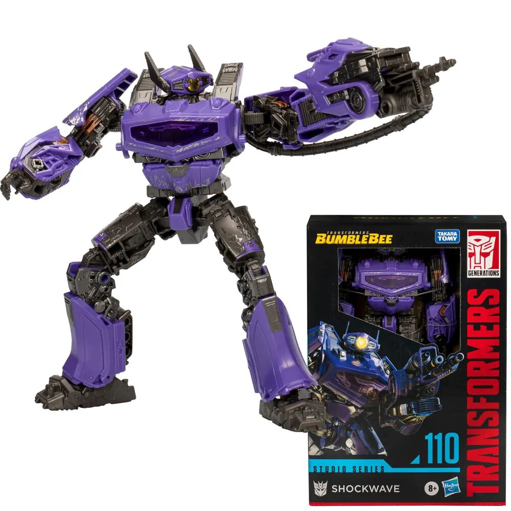 Трансформер Шоквейв 110 из серии Transformers Studio, высотой 16.5 см, пластик, фиолетовый/черный