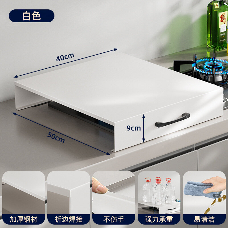 Крышка кухонной газовой плиты, одинарная конфорка, матовая, белая, 40x50x9 см