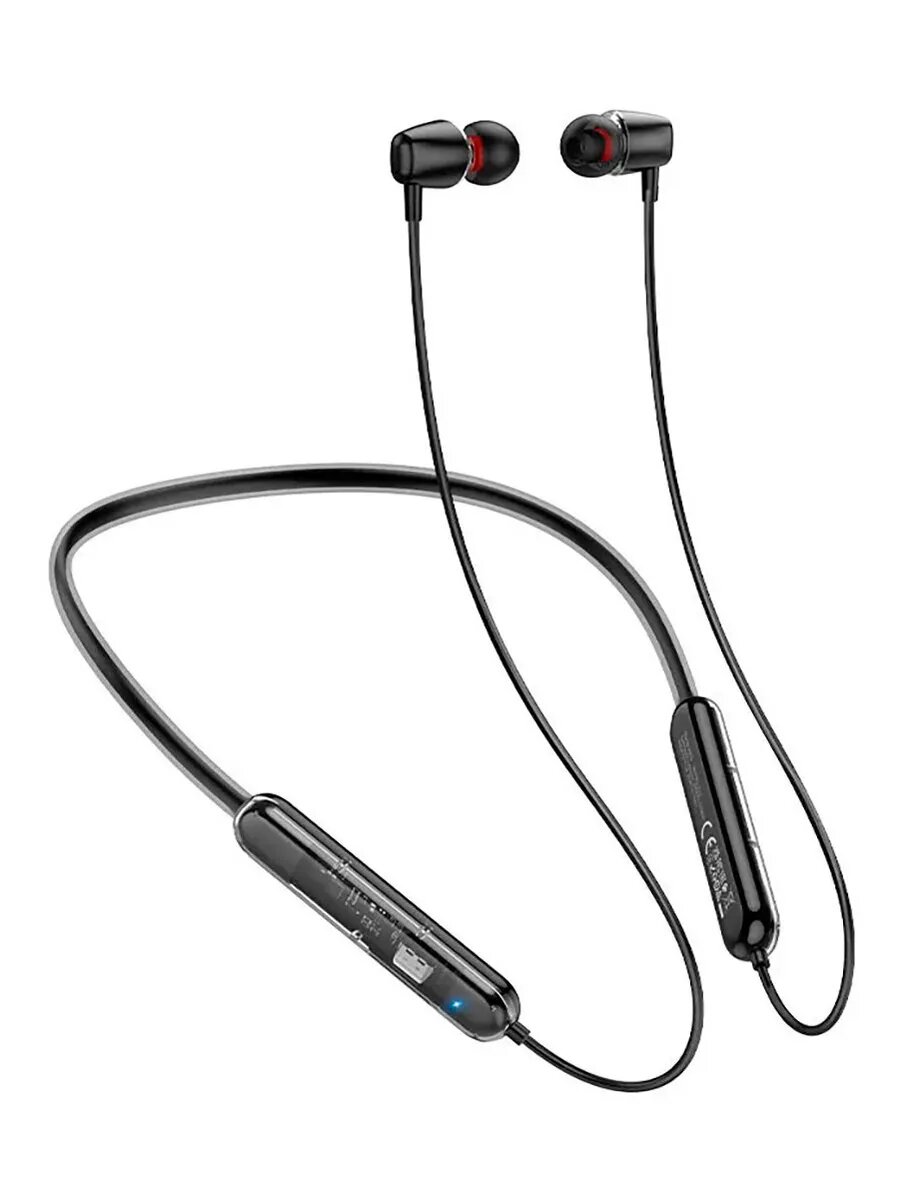 Наушники Bluetooth с микрофоном Hoco ES65, магнитные, цвет черный / беспроводные на шею