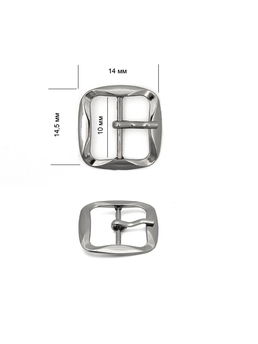 Пряжка застежка металлическая 14х14,5мм вн. 10мм уп. 20шт