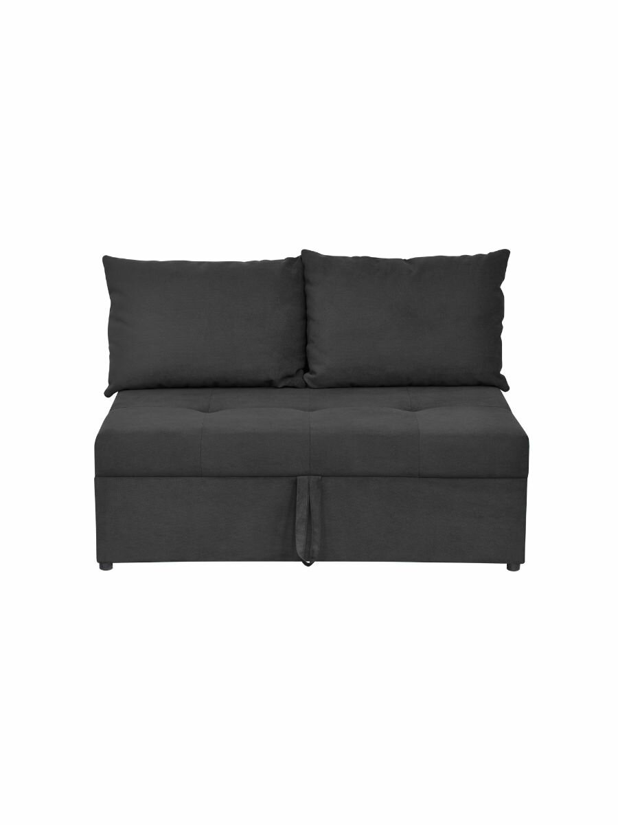 Диван раскладной без подлокотников сити 1400 (спальное место 1400*1900), велюр цвет графит