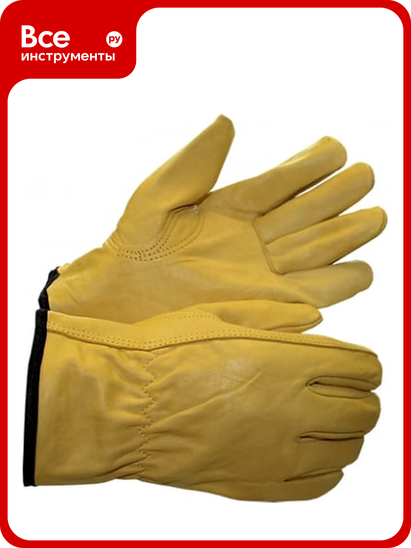 Кожаные желтые перчатки Дока драйвер RX 5003, 10 АВ с подкладкой DK.3500.06681