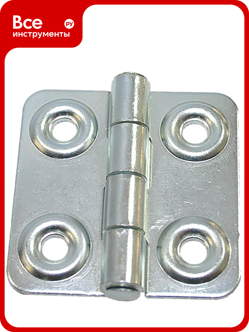 Карточная петля РемоКолор оцинкованная, врезная установка, накладное крепление, серый металл, деревянные и МДФ фасады