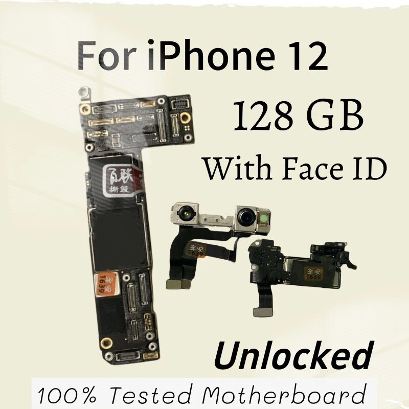 100% разблокированная чистая iCloud для iphone 12 Pro max, материнская плата с поддержкой Face ID, обновление материнской платы для iphone 12 mini 12 Pro 12 128g With Face ID