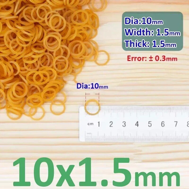 Желтые резинки из натурального каучука 10-50 мм 100Pcs, 10x1.5mm