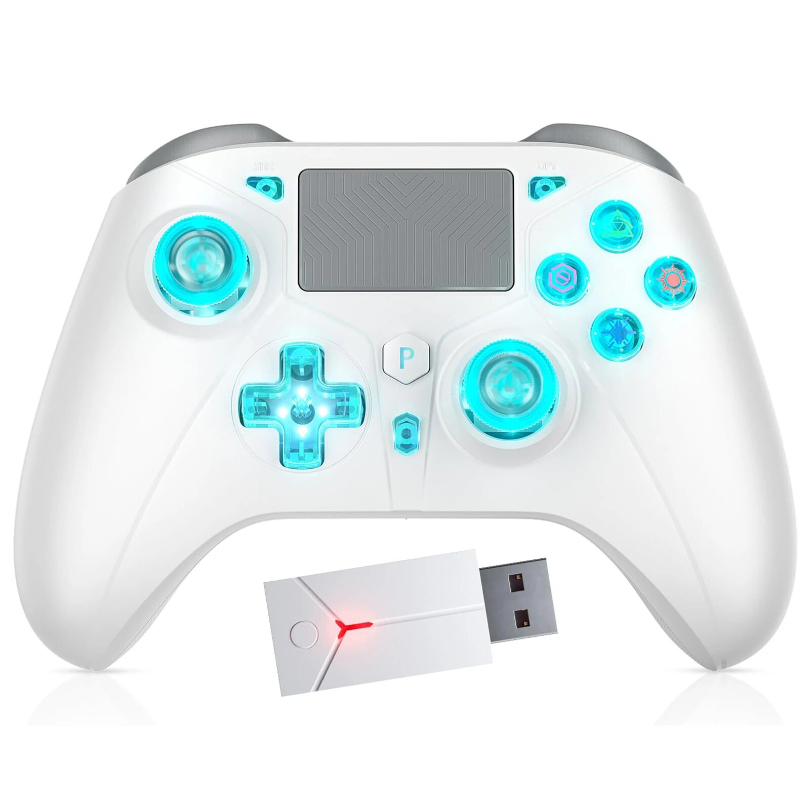 Беспроводной геймпад GAMROMBO White для PS5/PS4/PC/iOS/Switch