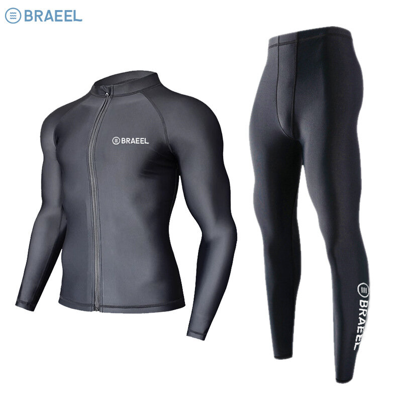 Корейский защитный костюм для мужчин, двухкомпонентный, с длинными рукавами и длинными брюками, гидрокостюм для снорклинга, купальный костюм для пар, костюм для серфинга, быстросохнущий костюм для дайвинга
