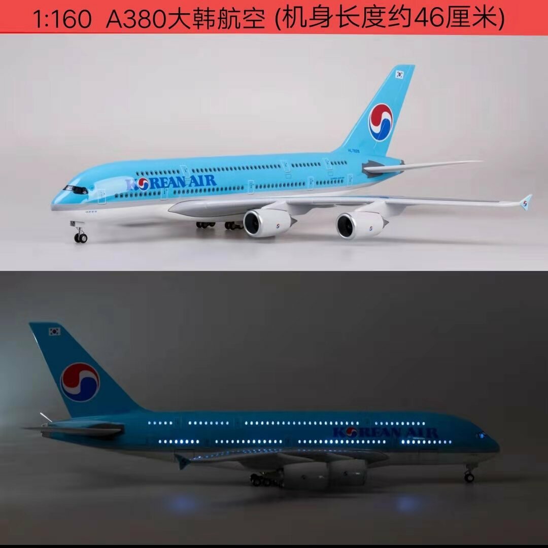 Модель самолета с подсветкой и светодиодами, ОАЭ A380, Thai Malaysia Airlines, пассажирский самолет, подарок на праздник