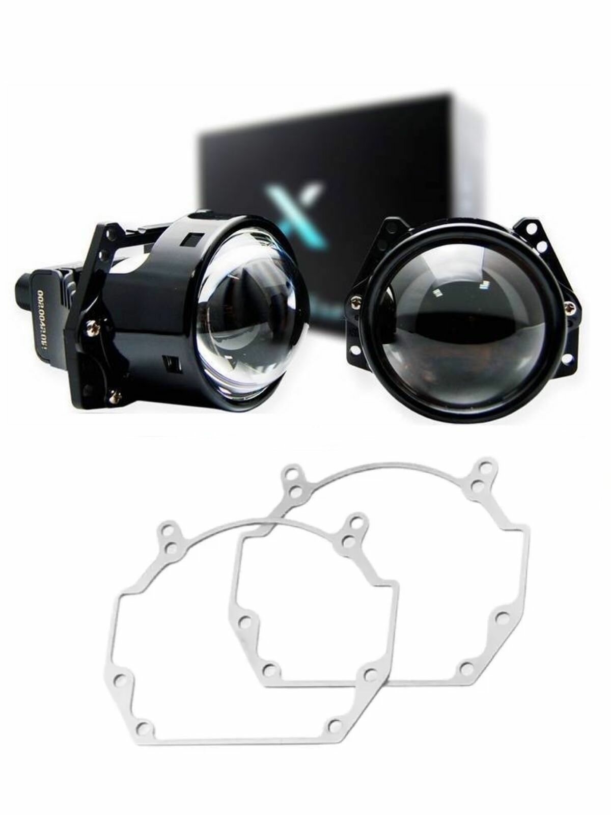 Bi Led линзы для Audi A4 B6 2000-2006 / комплект билед 3 дюйма с рамками 5000k