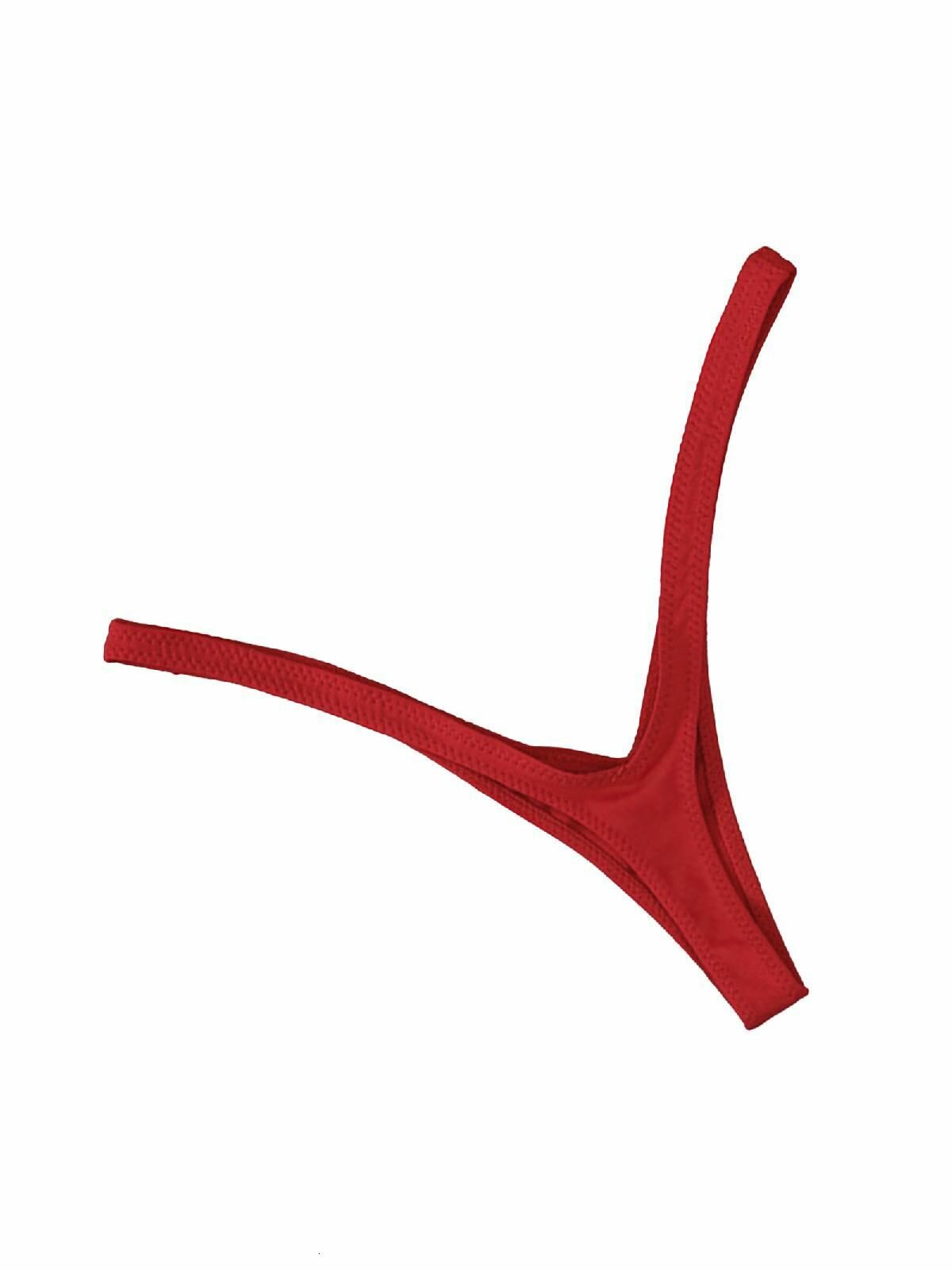 Женские хлопковые бесшовные трусики-танга с глубоким V-образным вырезом, красный