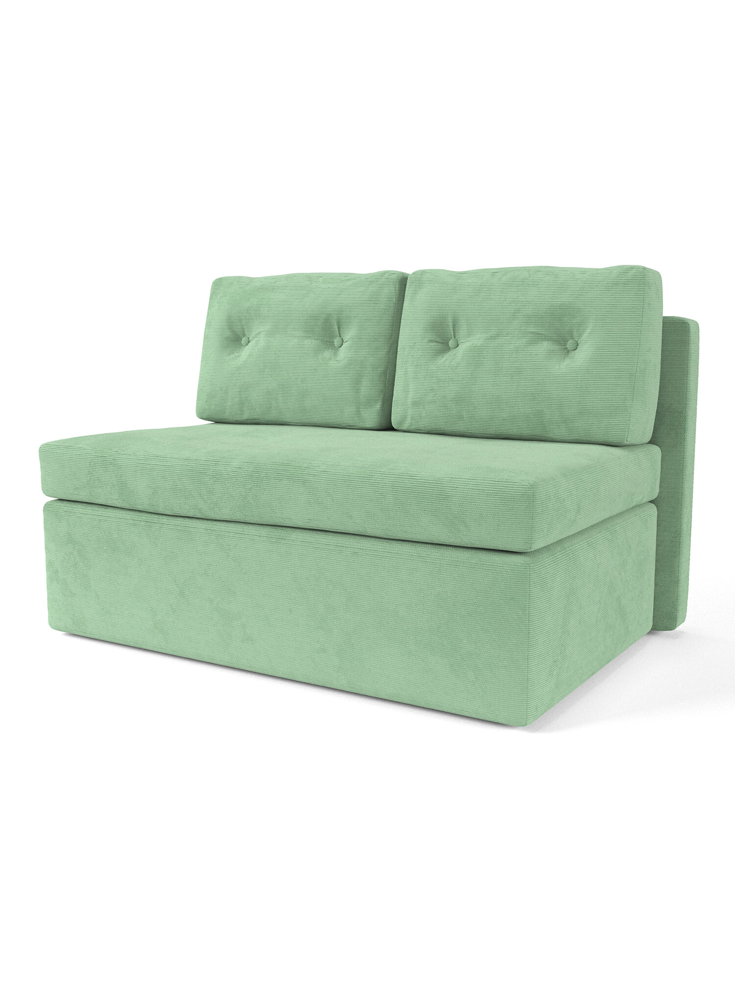 Диван раскладной Soft Element Лукас Mint, массив дерева, велюр, стиль скандинавский лофт, на кухню, на балкон