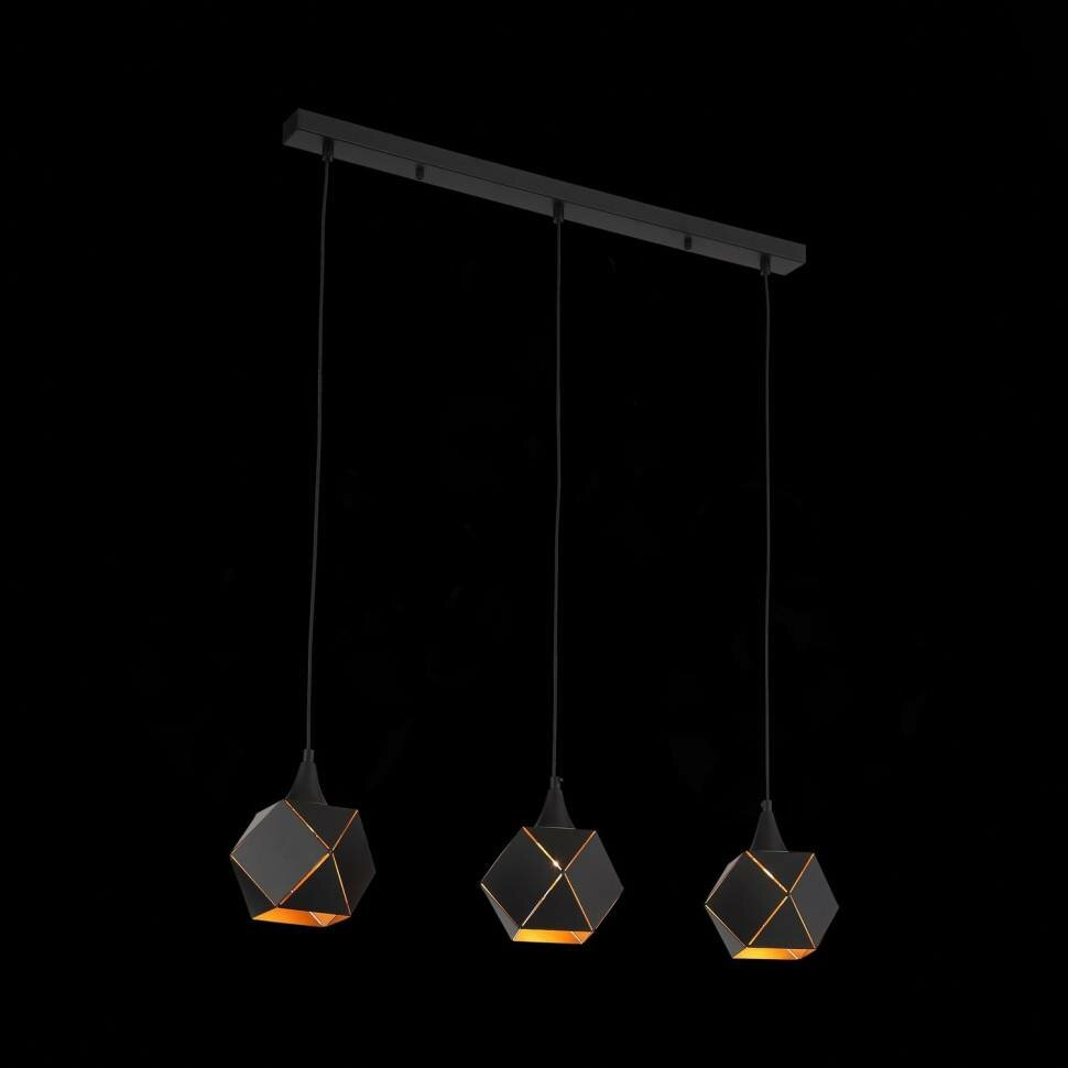 ST LUCE SL258.403.03 Люстра подвесная ST-Luce Черный/Черный, Золото E14 3*40W ENIGMA