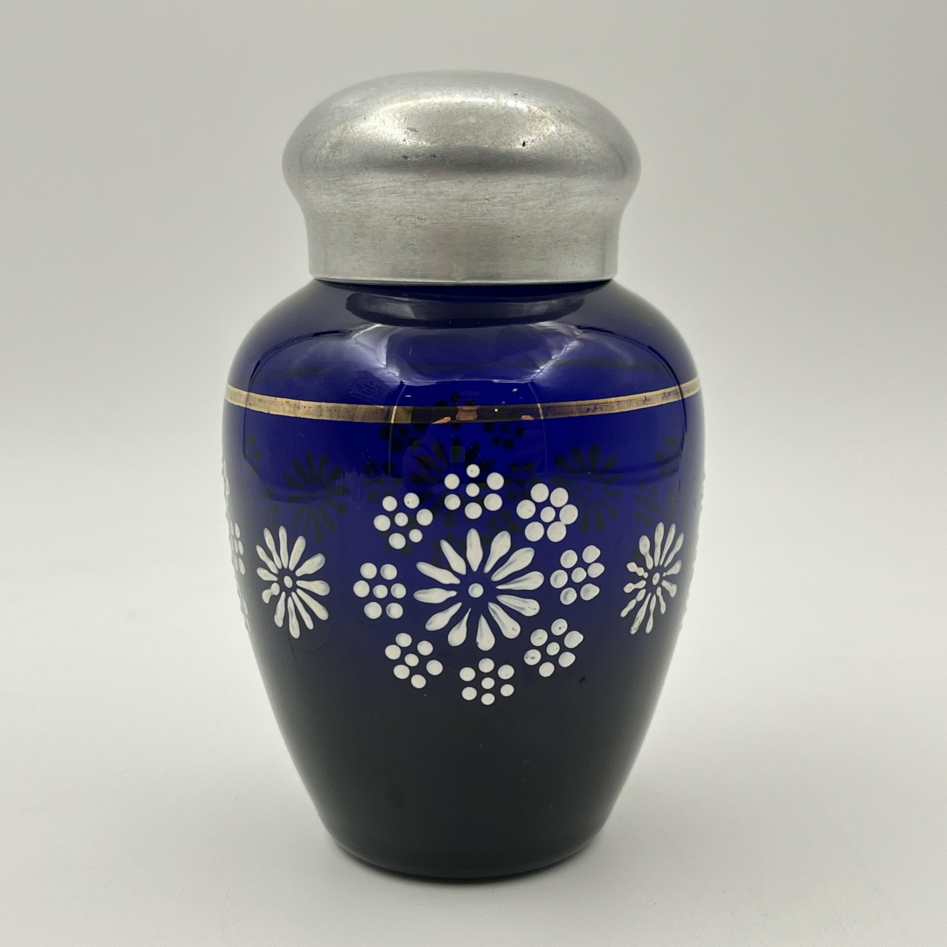 Чайница с цветочным декором, Автоштамп Мосгорисполком, стекло, роспись