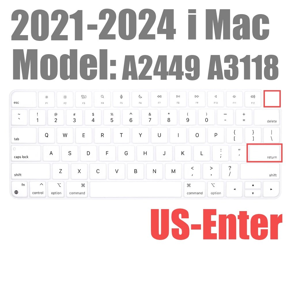 Чехол для клавиатуры Apple Magic (выпуск 2021 г.) A2450 A2449, защита для клавиатуры iMAC Силиконовая Bluetooth клавиатура, чехол, Новинка