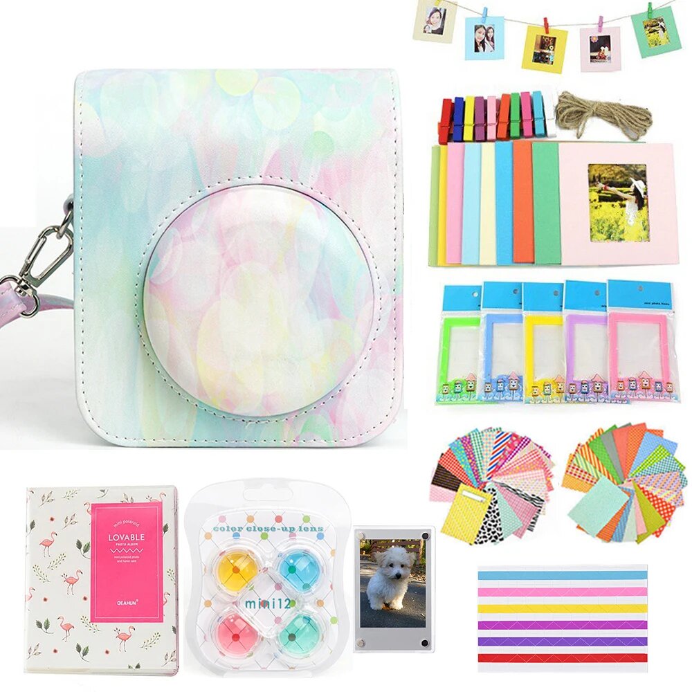 Чехол для Fujifilm Instax Mini 12 из искусственной кожи + набор аксессуаров Dream Bubble
