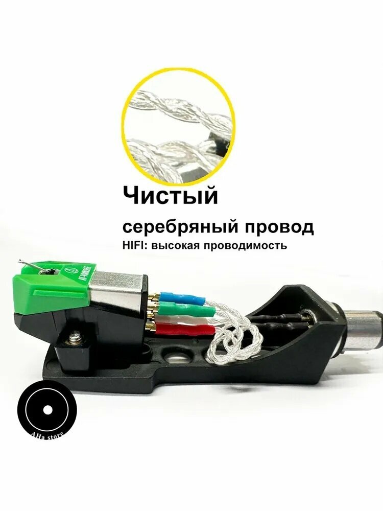 Головка звукоснимателя Audio-Technica AT-VM95E Headshell для проигрывателей LP120-USB и LP1240-USB серебро и Sony PS-5520