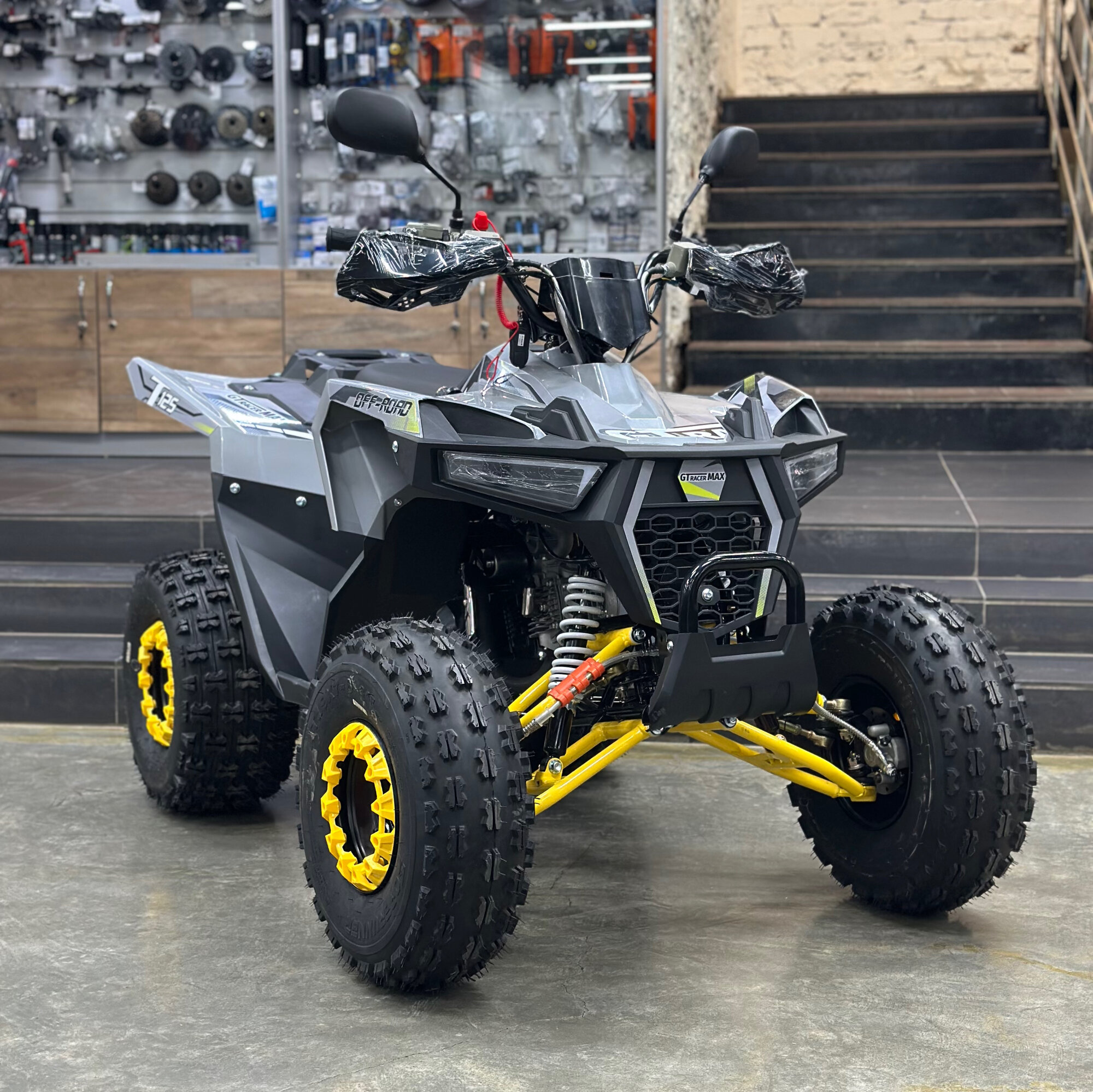 Бензиновый квадроцикл BREND GT RACER MAX ORIGINAL JM-VS125S, объём двигателя 125 см³, мощность 9 л. с, серый